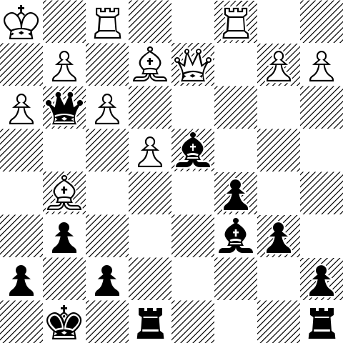 In this position I played Be5, and went from -1.5 to +1. Find the cute ...